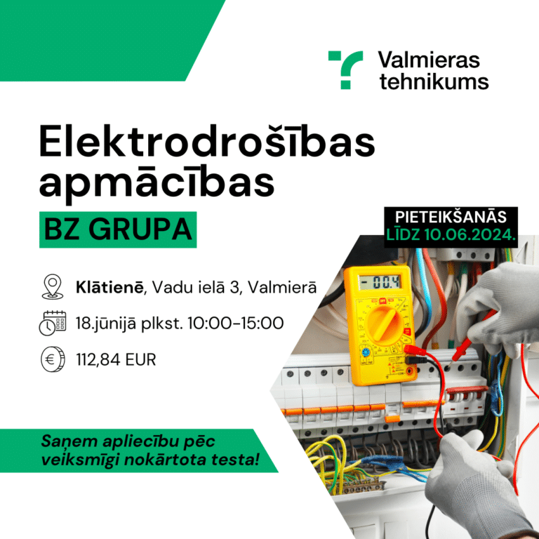 Valmieras tehnikums sadarbībā ar AS “Sadales tīkls” organizē Bz grupas ...